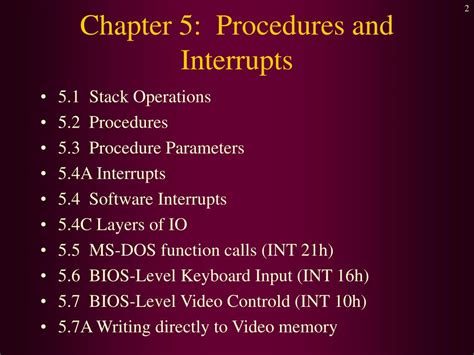 Ppt Chapter 5 Procedures And Interrupts Powerpoint Presentation Free Download Id454452