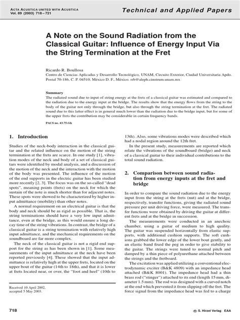 A Note On The Sound Radiation From The Classical Guitar Influence Of