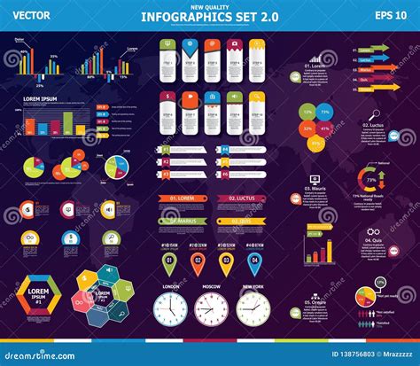 Data Visualisation Template Stacked Column Chart Icon Cartoon Vector