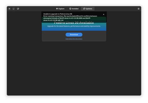 Issue While Upgrading To Fedora 38 Rfedora
