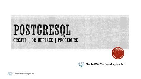 create or replace procedure postgresql youtube