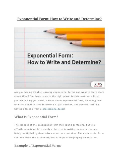 Exponential Form Pdf