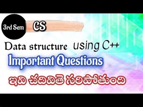 Rd Sem Cs Data Structure Using C Important Questions Degree Rd Sem Cs Imp Questions