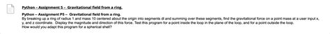 Solved Python Assignment 5 Gravitational Field From A