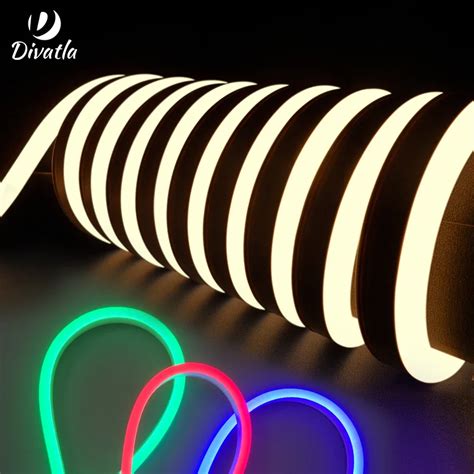 Divatla Factory Price Rgb Glue Free Silicone Flexible Decoration Rope Lamp 6watt Led Neon Light