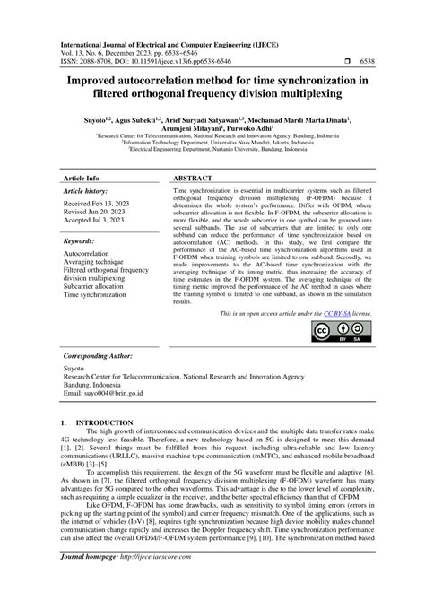 Pdf Improved Autocorrelation Method For Time Synchronization In Filtered Orthogonal Frequency