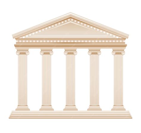 그리스 사원 건물 벡터 그리스 로마 기둥 건축 그리스 로마에서 고대 열 그림 대리석 골동품 집 파르테논 신전 아크로폴리스 사원 법원 은행 흰색 Baackground에 3d