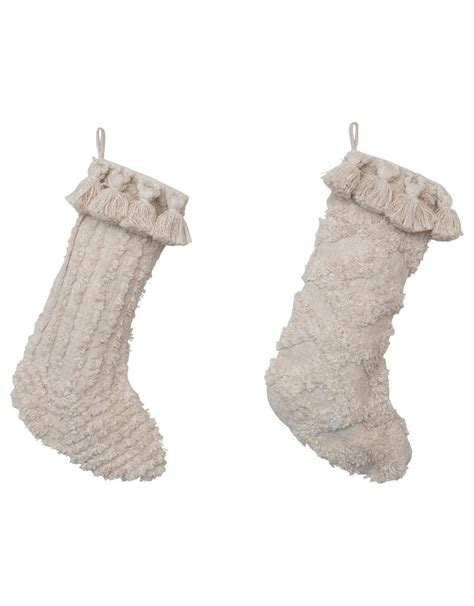 Stocking With Tufting And Tassels Rustic Roots