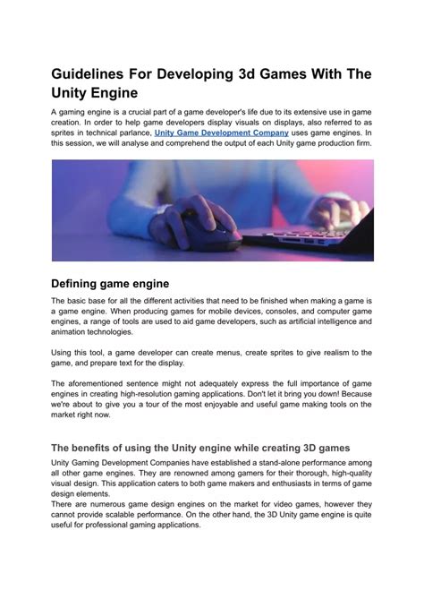 Ppt Guidelines For Developing 3d Games With The Unity Engine Powerpoint Presentation Id11568262