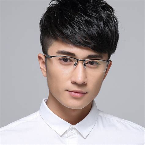 Men Style Titanium Alloy Half Rim Eye Glasses Men Grandado