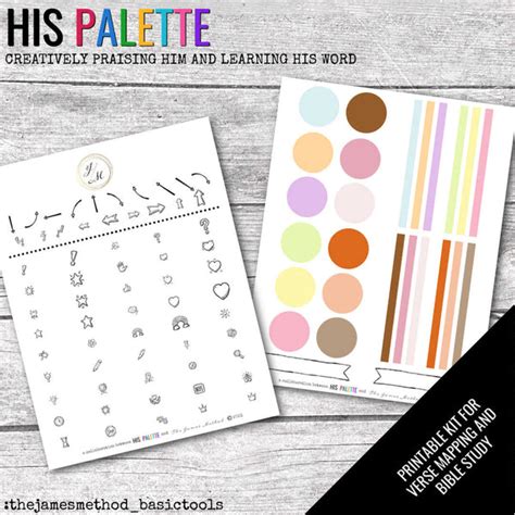 The James Method Basic Tools Printable Kit For Verse Mapping And Bible His Palette