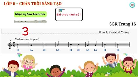 Bài Thực Hành Số 1 Sáo Recorder Âm Nhạc Lớp 6 Sgk Chân Trời Sáng Tạo Youtube