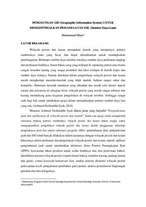 doc penggunaan gis geographic information system untuk