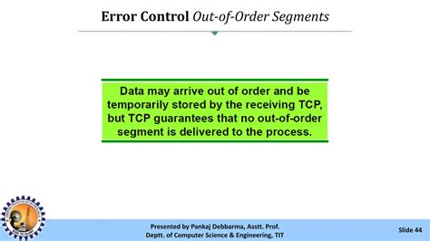 Transport Layer Process To Process Delivery Udp Tcp And Sctp Ppsx