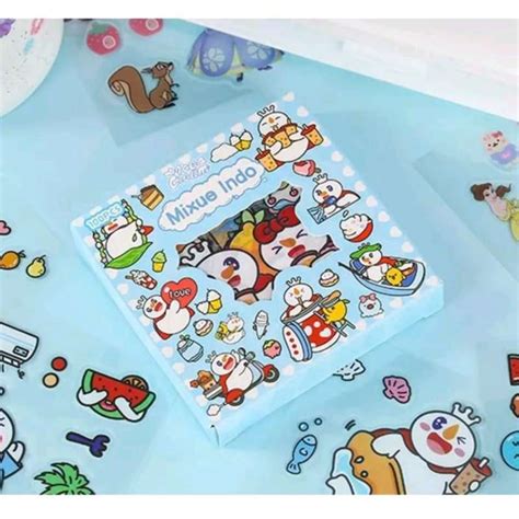 Jual Sticker Lucu Viral Mixue Rainbow Stiker Label Hp Buku Diary Isi 100pcs Mixue Pink Di
