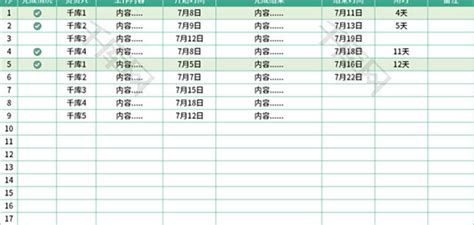 工作任务进度表excel模板 免费excel表格模板下载 千库网