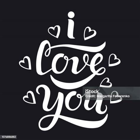 손으로 그린 포스터 글자 인쇄 술을 사랑 해요 벡터 일러스트 레이 션 결혼식에 대한 스톡 벡터 아트 및 기타 이미지 결혼식 고독 부정적인 감정 표현 당신을 사랑합니다