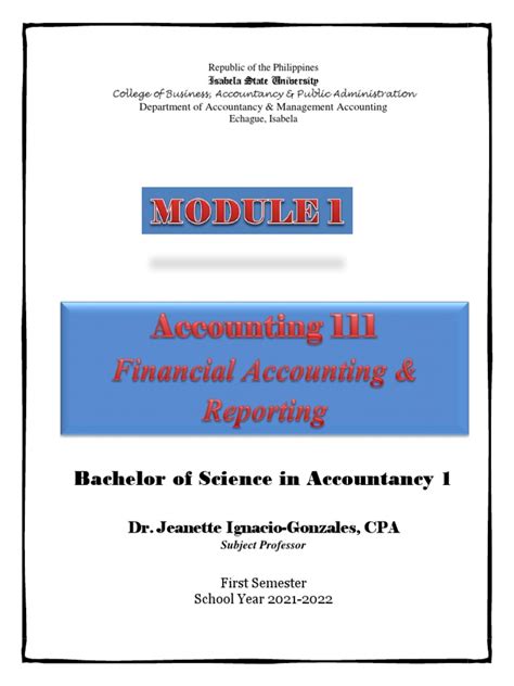 Module 1 Accounting And Its Environment Pdf Accounting Partnership