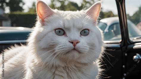 AI Image Generate Behavior Of Cats And Classic Cars Stock Photo Adobe