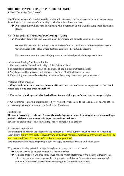 Notes On Locality Principle The Locality Principle In Private