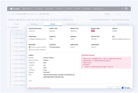 User Sessions Coralogix Docs