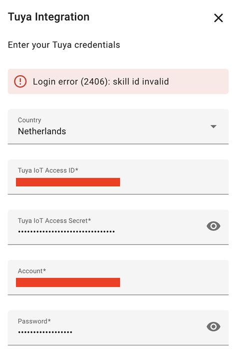 Tuya Integration Error 2406 Skill Id Invalid Configuration Home Assistant Community