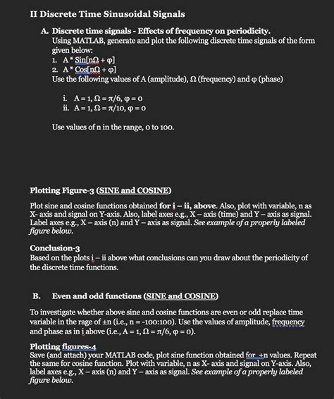 Solved Ii Discrete Time Sinusoidal Signals A Discrete Time