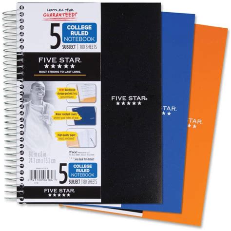 Mead Five Star Logo Mead Five Star Spiral Notebook College Ruled 2