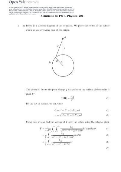 Problem Set Solutions 4 Pdf Open Yale Courses