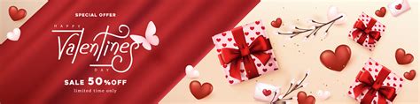 발렌타인 데이 판매 배너 카드 배경 레이아웃 템플릿 선물 상자와 하트 모양과 발렌타인 데이의 서예 2월에 대한 스톡 벡터 아트 및 기타 이미지 Istock