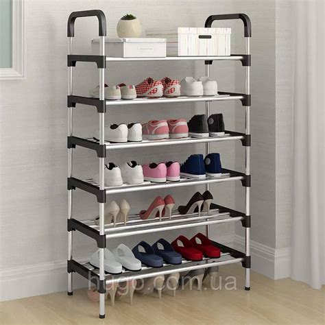 Полиця для взуття 6 ярусів 105х54х25см New Shoe Rack Стійка органайзер для зберігання