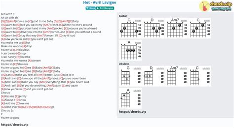 Chord Hot Avril Lavigne Tab Song Lyric Sheet Guitar Ukulele Chords Vip