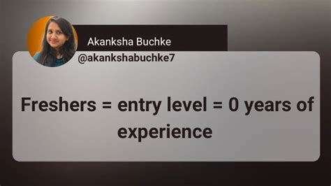 Freshers Hiring For Entry Level Roles Akanksha Buchke Posted On The