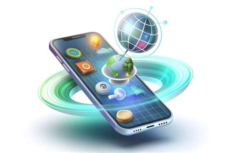 3d Mobile Phone Icon With Holographic Ai Qa And Audit Icons Techsavvy Environment Scene With