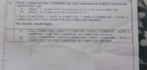 20 Write A Python Function Atoedispo For Each Requirement In Python To Re