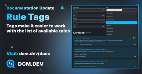 🔥 introducing rule tags in dcm documentation 🔥 dcm analyzer posted on the topic linkedin