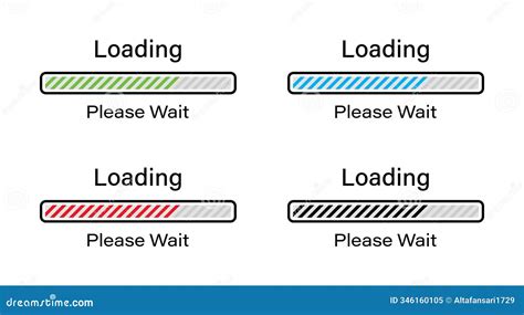 Rectangular Bar Loading With Tilted Lines Please Wait Symbol Icon Set