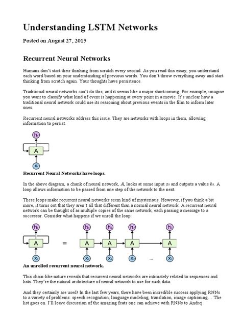 Understanding Lstm Networks Pdf Artificial Neural Network Applied