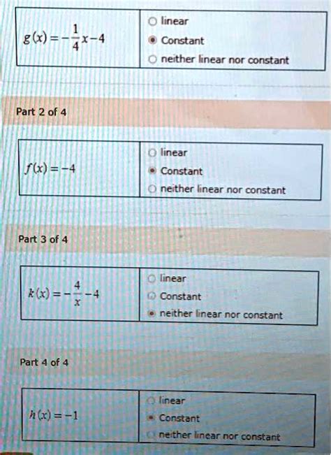 Solved Texts Part 1 Of 4 Olinear Gx Constant Neither Linear Nor Constant Part 2 Of 4
