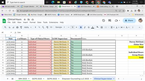 LCSW Clinical Hours Documentation Tool Etsy