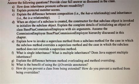 Solved In The Class Answer The Following Questions Provide