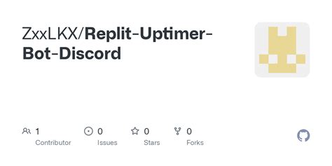 Github Zxxlkxreplit Uptimer Bot Discord