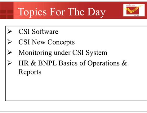 CSI Material DOP CSI Workshop Material CSI Core System Integrator Application Study