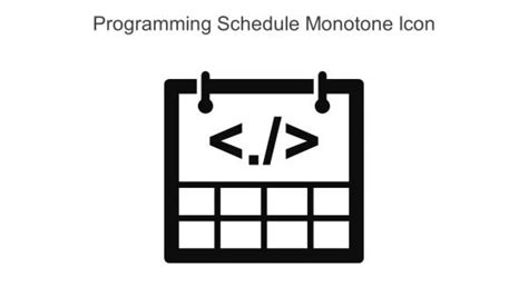 programming schedule monotone icon in powerpoint pptx png and editable