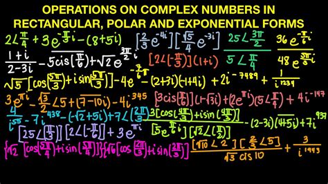 operations on complex numbers in rectangular polar and exponential