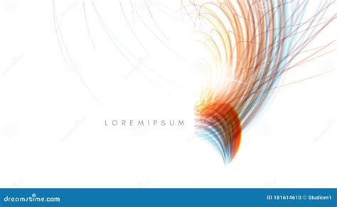Curved Lines With Perspective Effect Optical Fiber 3d Abstract