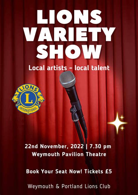 Weymouth And Portland Lions Club Annual Variety Show Love Weymouth Tourist Information And Events