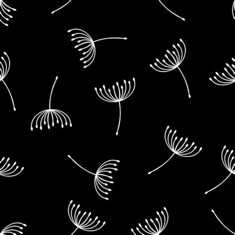 Premium Vector Flying Dandelion Seeds Vector Seamless Pattern