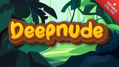 Deepnude Comic Book Style Jungle With Wooden Frame Text Effect