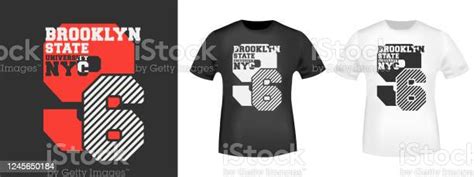 브루클린 주립 대학 Nyc 는 티셔츠 스탬프 티 아플리케 패션 타이포그래피 배지 라벨 의류 청바지 및 캐주얼 웨어를 위한 프린트를 제공합니다 벡터 일러스트레이션 0명에 대한